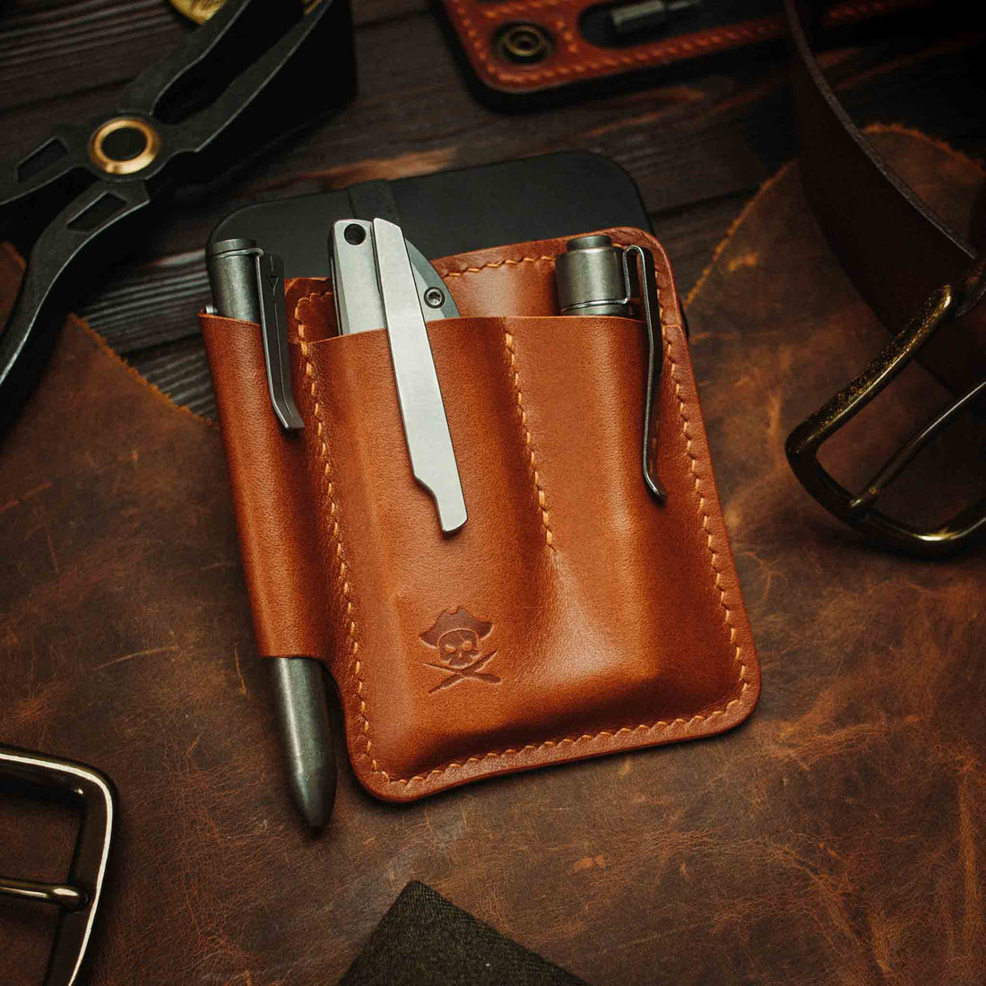 First Mate v2 - Leather EDC Organizer with Belt Attachment - Pirate Goods