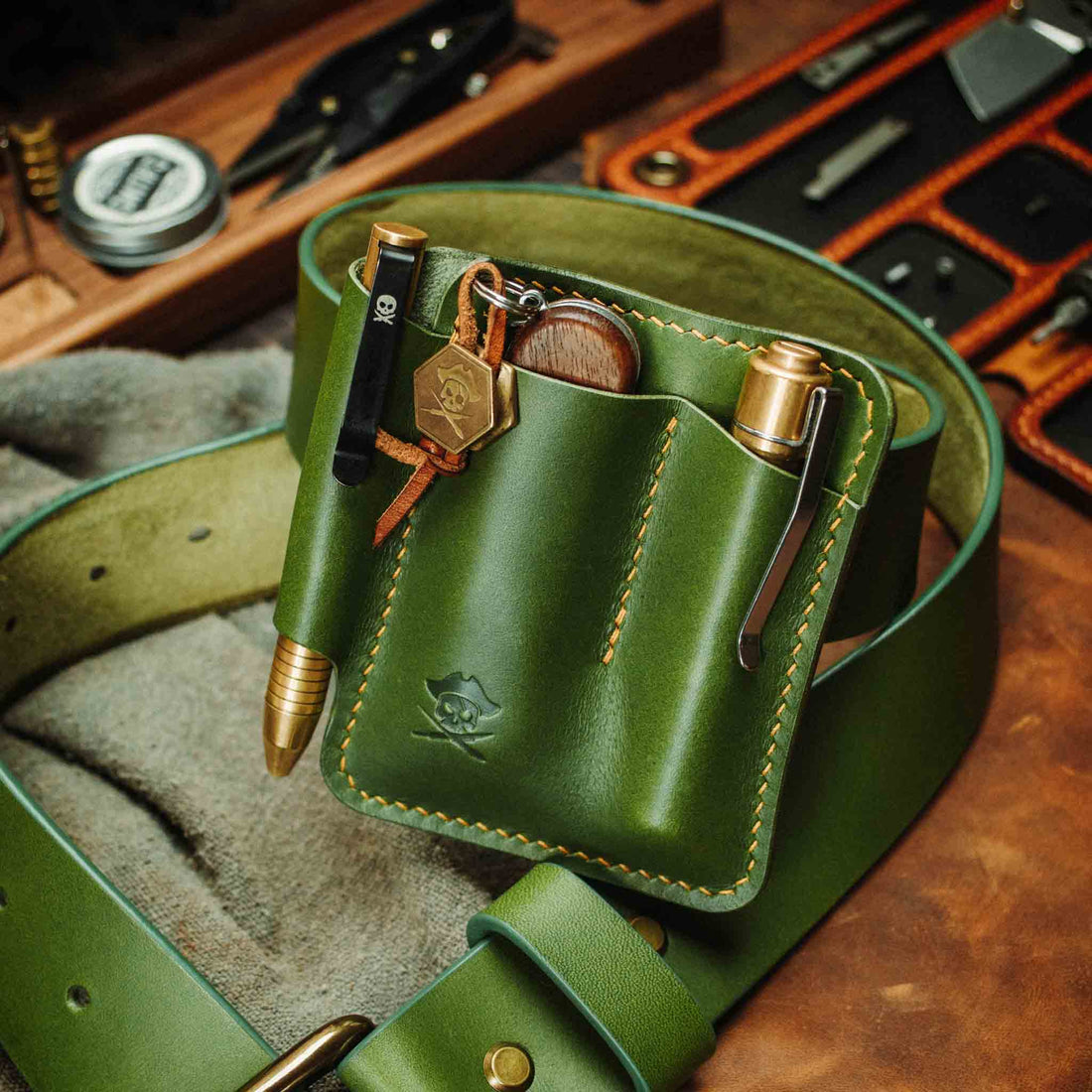 First Mate v2 - Leather EDC Organizer with Belt Attachment - Pirate Goods