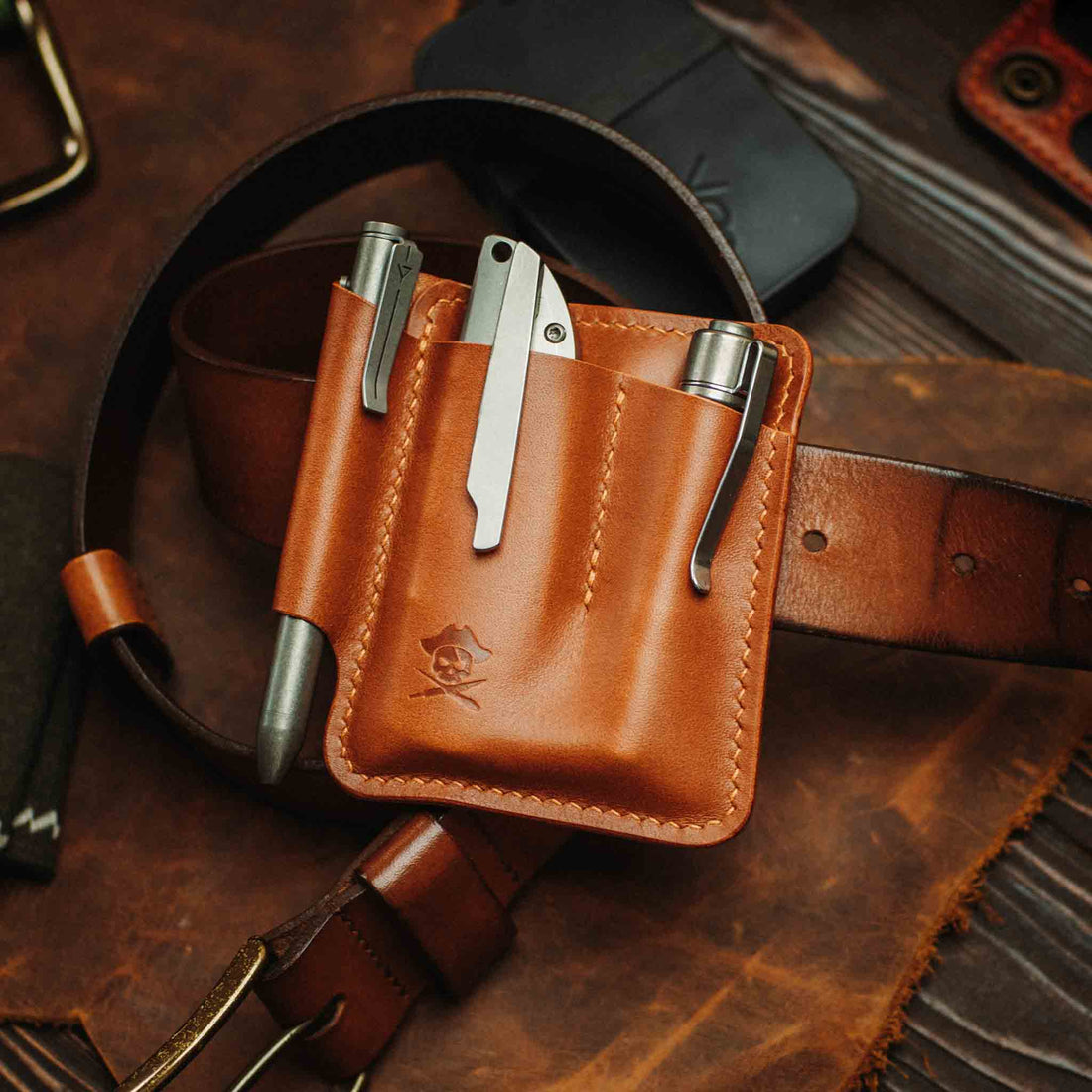 First Mate v2 - Leather EDC Organizer with Belt Attachment - Pirate Goods