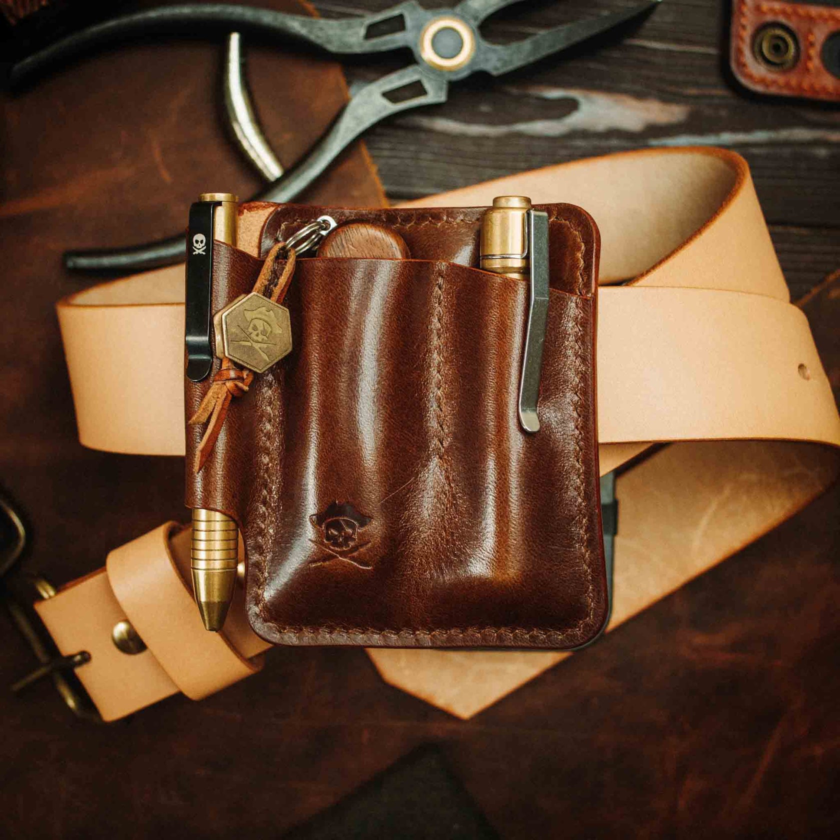 First Mate v2 - Leather EDC Organizer with Belt Attachment - Pirate Goods