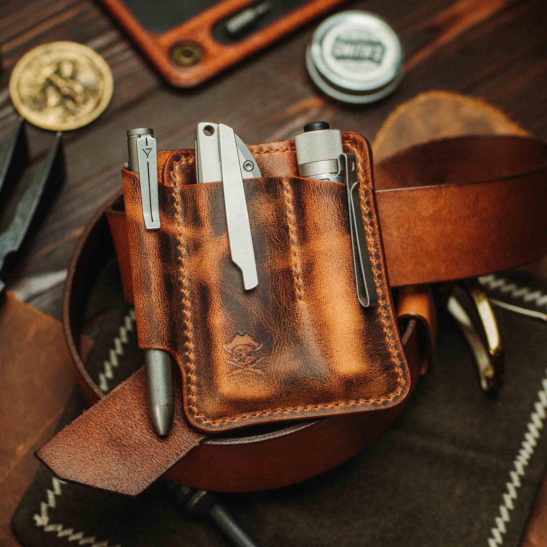 First Mate v2 - Leather EDC Organizer with Belt Attachment - Pirate Goods